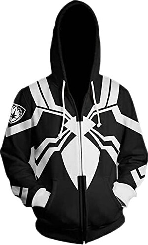 FAUX FACTION Men's Classic Hoodie Black Tom Hardy Venom Space Spider ...