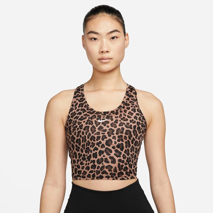 Nike Women's Dri-Fit One Slim Fit Animal Print Tank - ShopStyle Tops
