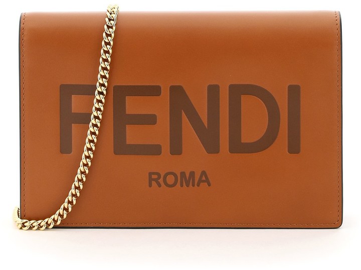 Fendi Roma Lettering Chain Wallet - ShopStyle