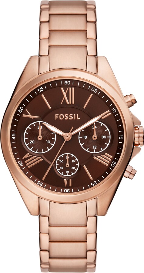 Fossil Women's Modern Courier Chronograph, Rose Gold-Tone Stainless ...
