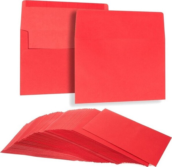 Juvale 100-Pack Red Invitation Envelopes for Greeting Cards and Mails ...