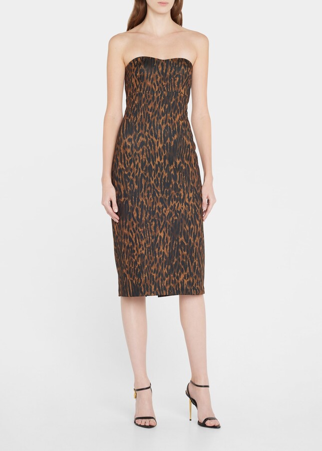Halston Emilia Strapless Leopard-Print Bodycon Dress - ShopStyle