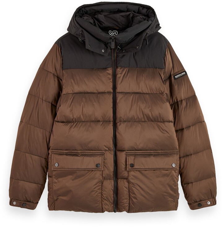 Scotch & Soda Hooded Puffer Jacket - ShopStyle Outerwear