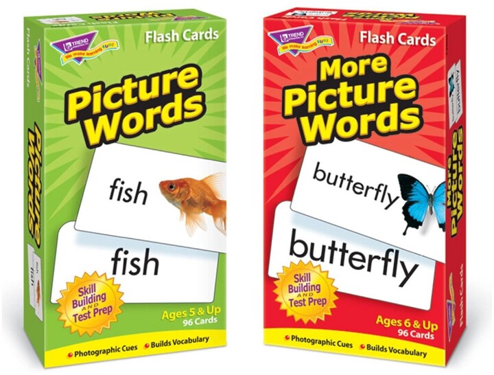 Trend Enterprises Picture Words Skill Drill Flash Cards Assortment ...