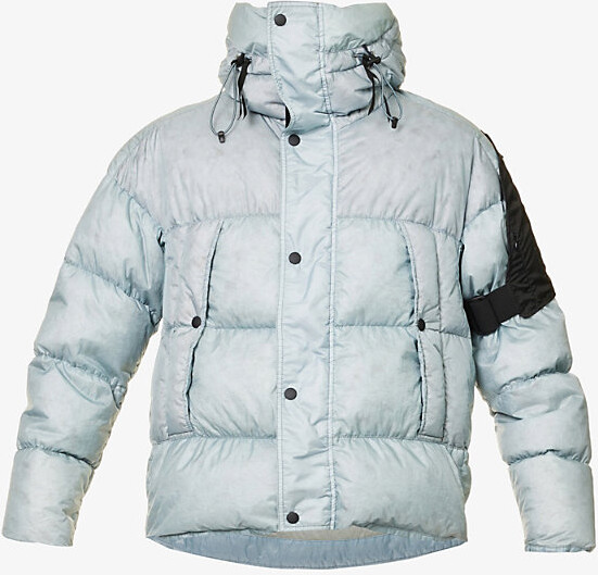 Nemen Mens Ice Grey High-neck Branded hell-down Jacket - ShopStyle