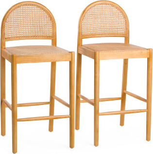 Set Of 2 Hayden Cane Arched Counter Stools - ShopStyle
