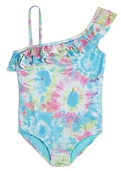 Clements Twins X Pq Swim Pq Swim Girls' One-Shoulder One-Piece Swimsuit ...