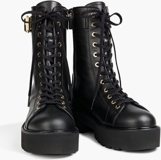 Stuart Weitzman Mila Lift Leather Combat Boots - ShopStyle