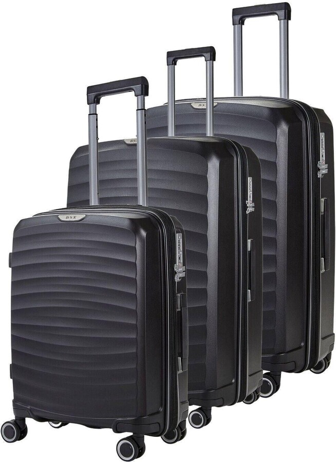 Infinity Leather Sunwave Hard Shell Suitcase Luggage Trolley Cabin ...