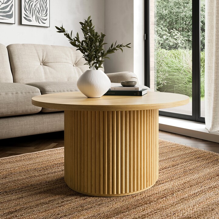 Dunelm Amari Round Coffee Table Natural Stained Wood - ShopStyle