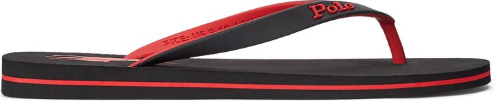 Polo Ralph Lauren Bolt Pony Flip-flop Toe Strap Sandals Black - ShopStyle