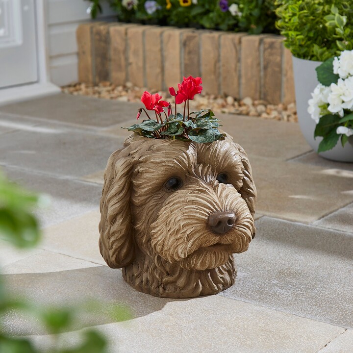 Dunelm Cockapoo Head Plant Pot Brown - ShopStyle Garden Decor