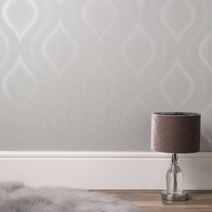 Fine Decor Wallpaper Quartz Geo Silver Wallpaper Silver - ShopStyle