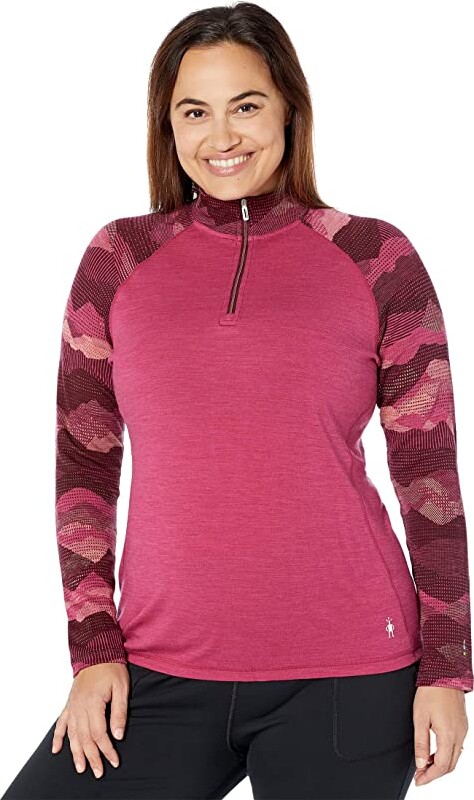 Smartwool Plus Size Classic Thermal Merino Base Layer Pattern 1/4 Zip ...
