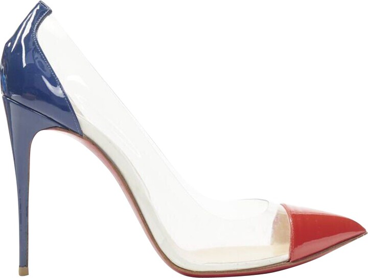 Christian Louboutin Debout PVC red blue patent toe cap pigalle pump ...