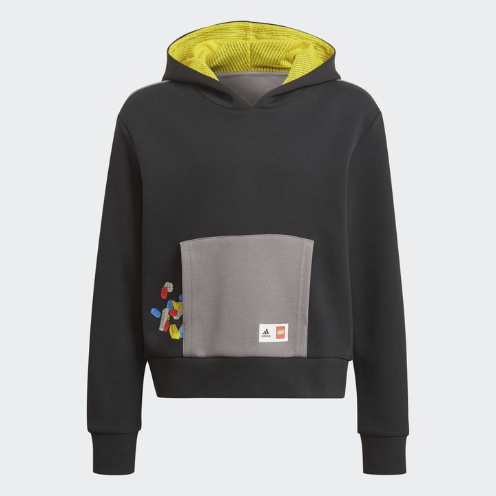 adidas x Classic LEGO Bricks Cropped Boxy Hoodie Black XS Kids ...