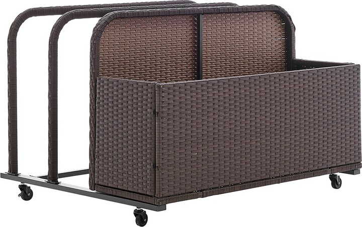 Barton Living Barton All-Wicker Rolling Wicker Float Caddy Table Dolly ...