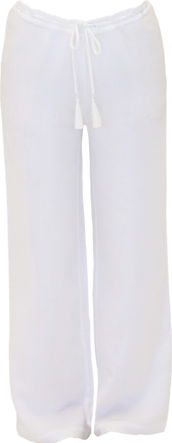 Tiger and the Monkey White The Debbie In Law Cotton Gauze Drawstring ...