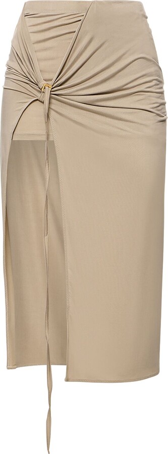 Jacquemus La Jupe Pareo Croissant cupro wrap skirt - ShopStyle