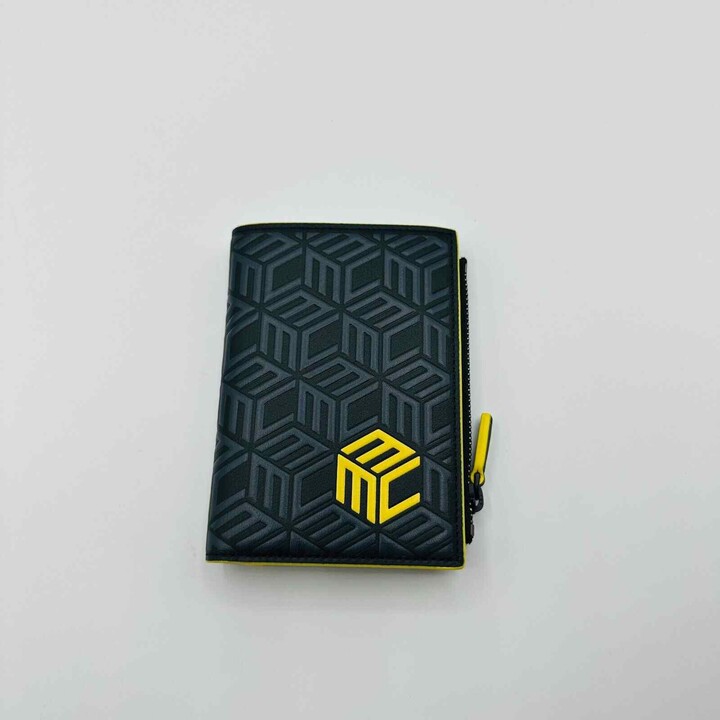 MCM Black Bifold Cubic Monogram Emblem Logo Card Wallet - ShopStyle