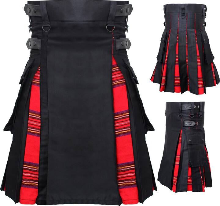 NORTH EDGE Men's Hybrid Scottish Kilts Royal Stewart Tartan - ShopStyle ...