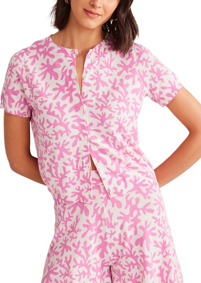 Boden Printed Linen-Blend Beach Cardigan - ShopStyle