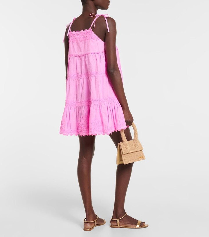 Juliet Dunn Embroidered cotton minidress - ShopStyle