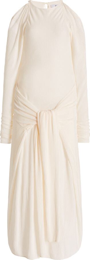 Subtle Studios Tie-Front Plissé Maxi Dress - ShopStyle