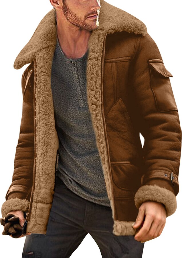 Generic 2023 Bomber Jacket Men's Camel Stylish Flying Leather Jacket ...