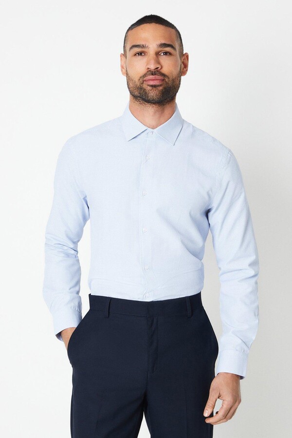 Easy Iron Mini Check Slim Fit Shirt - ShopStyle