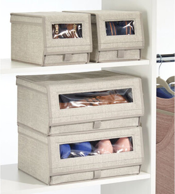 mDesign Large Fabric Closet Shoe Storage Box - ShopStyle