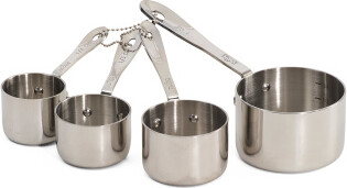 TJMAXX 4Pc Tri-Ply Stainless Steel Measuring Cups Slightly Blemished ...