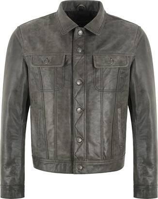 Smart Range Leather Men's Trucker Jacket Western Classic Shirt Style ...
