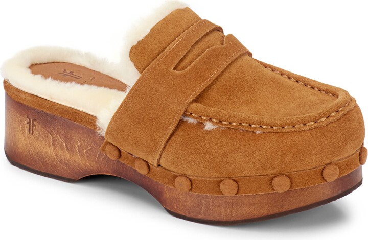 Frye Melody Genuine Shearling Lined Platform Clog - ShopStyle