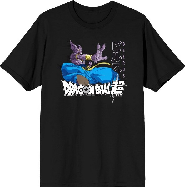 Dragon Ball Z Dragon Ball Super Beerus and Title Logo Men's Black ...