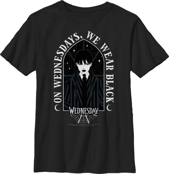 Netflix Boy's Wednesday We Wear Black Portrait Child T-Shirt - ShopStyle