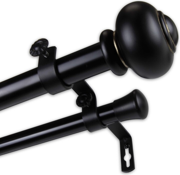 InStyleDesign Coiled 1 inch Diameter Adjustable Double Curtain Rod ...