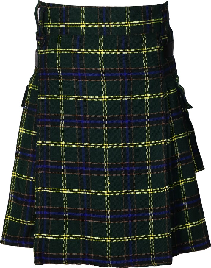 All Kilts Sports Men's Kilt in US Army Tartan Leather Straps 16OZ ...