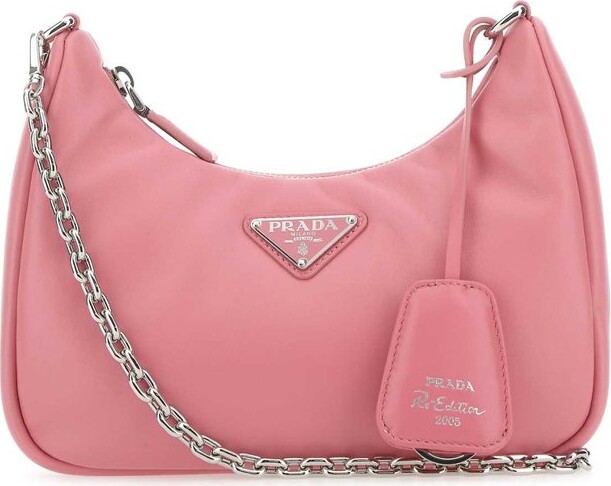 Prada Logo Plaque Chain-Linked Shoulder Bag - ShopStyle