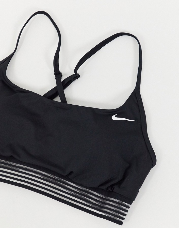 Nike solid crossback sport bikini top in black - ShopStyle Two Piece ...