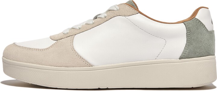 FitFlop Rally Leather/Suede Panel Sneakers - ShopStyle