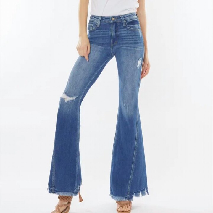 Kancan Bali High Rise Super Flare Jeans In Medium Wash - ShopStyle