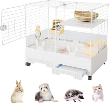 Archie & Oscar Bunny Cage Indoor Rabbit Hutch with Pull Out Tray Rabbit ...