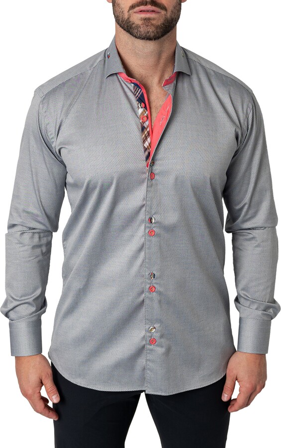 Maceoo Einstein Two-Tone Grey Regular Fit Button-Up Shirt - ShopStyle