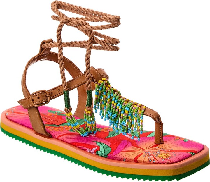 Farm Rio Beaded Flat Sandal - ShopStyle