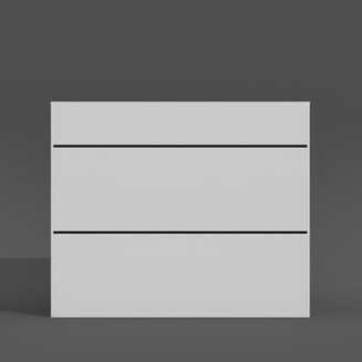 Ebern Designs Modern White Reception Desk With Raised Countertop Sleek ...