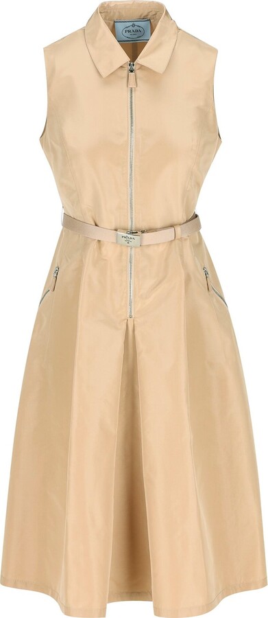Prada Powder Pink Dress With Zip And Belt - ShopStyle