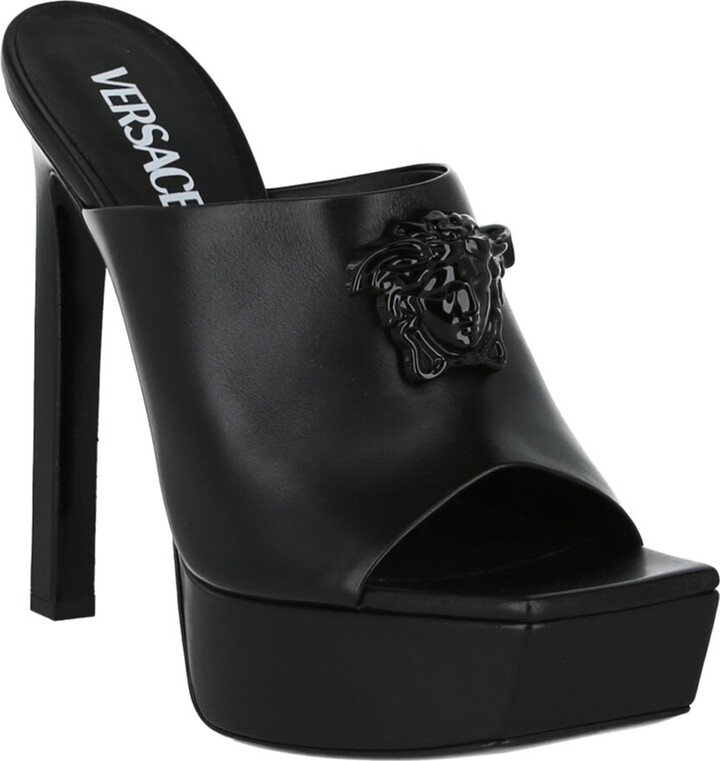 Versace La Medusa Platform Leather Sandal - ShopStyle