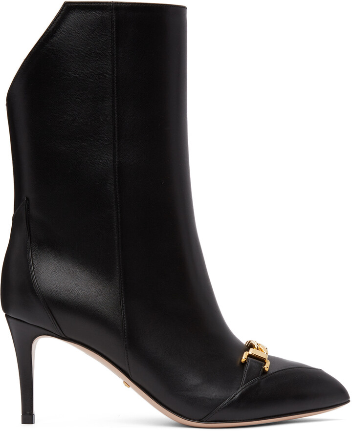 Gucci Black Sylvie Chain Boots - ShopStyle