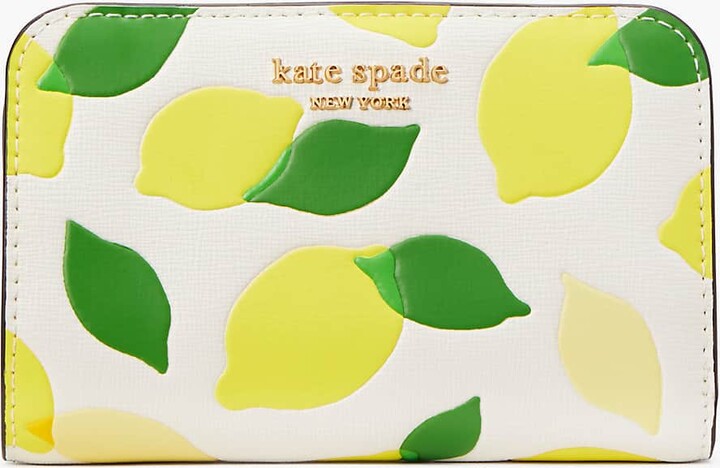 Kate Spade Morgan Lemon Toss Embossed Compact Wallet - ShopStyle
